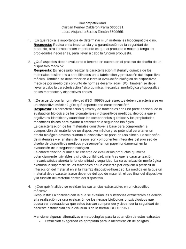 Biocompatibilidad | PDF