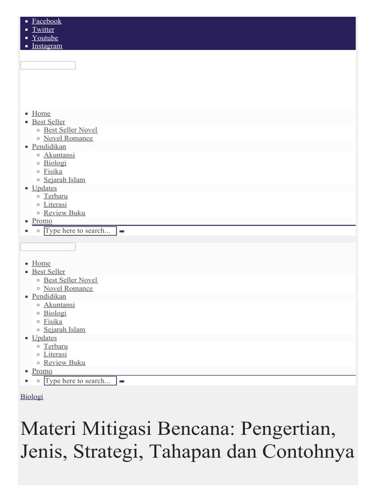 Materi Mitigasi Bencana - Pengertian, Jenis, Strategi, Contoh | PDF