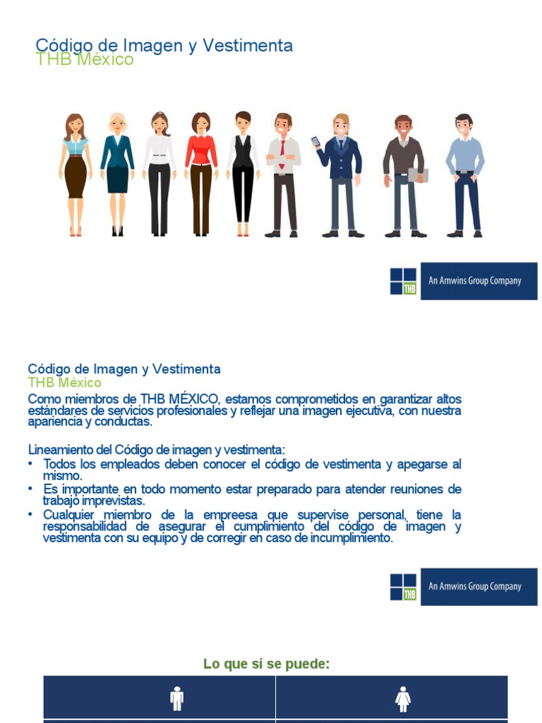 Código de Imagen y Vestimenta THB México | PDF | Ropa | Zapato