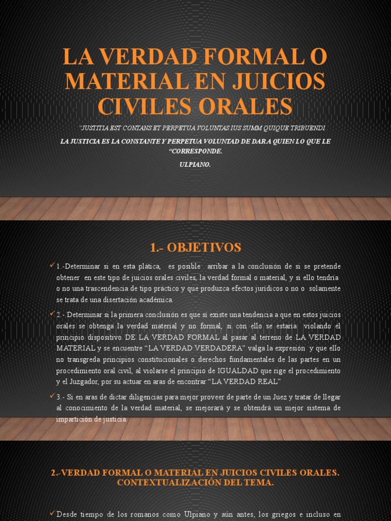 La Verdad Formal o Material en Juicios Civiles | Descargar gratis PDF | Ley procesal | Caso de ley