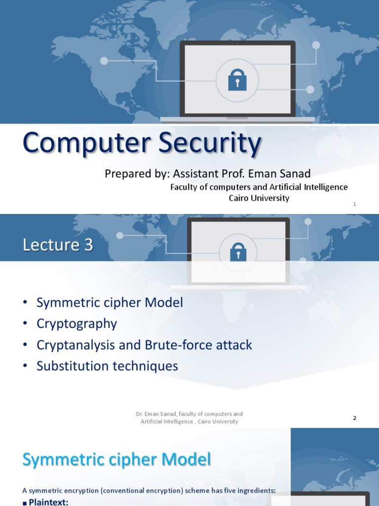 Lecture 3 Classical Symmetric Cryptography | PDF | Computers