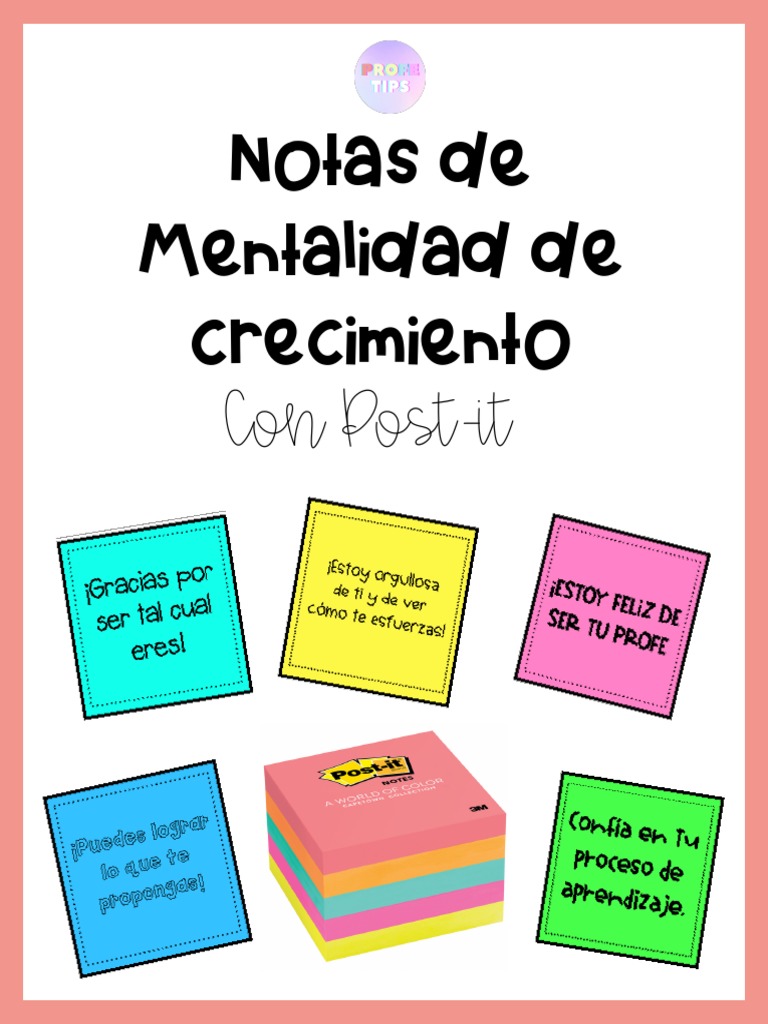 Notas de Mentalidad de Crecimiento Con Post-It | PDF