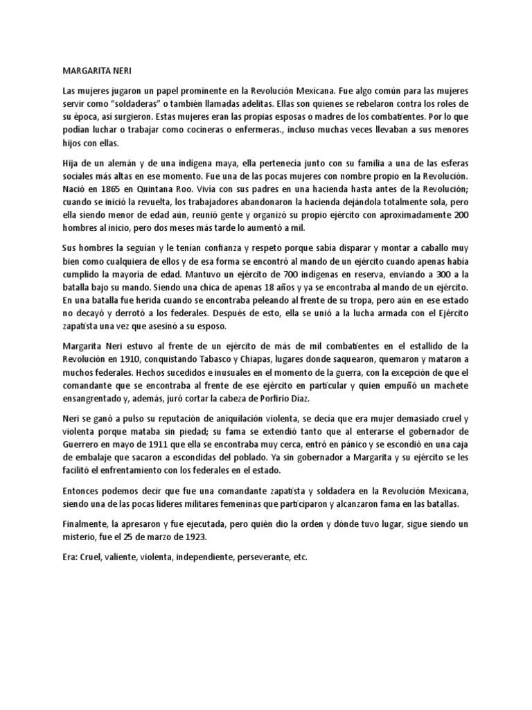 Margarita Neri | PDF | revolución mejicana | México