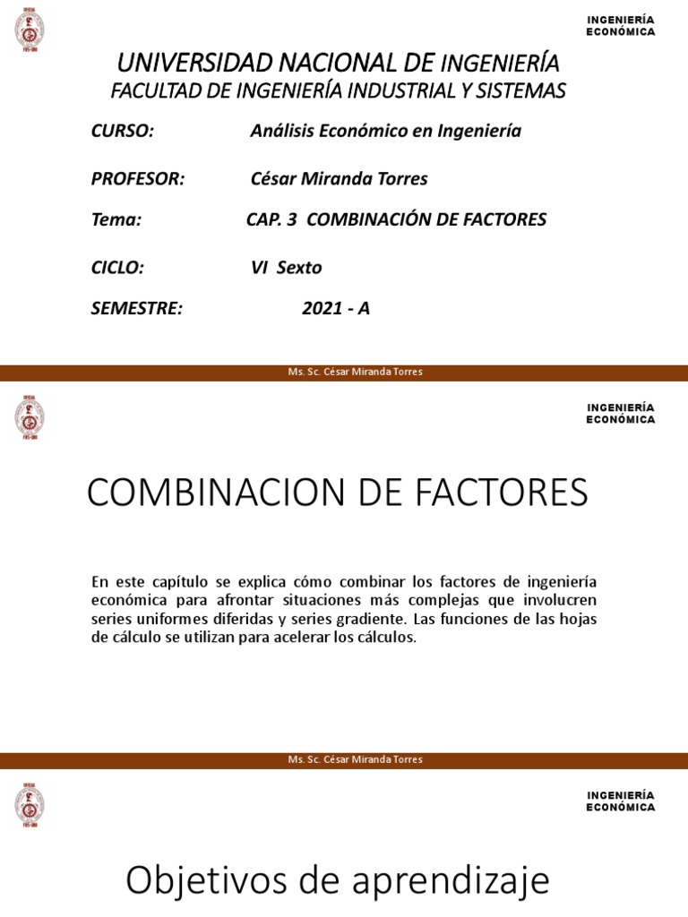 Capitulo 3 - Combinación de Factores | PDF | Ecuaciones | Ingeniería
