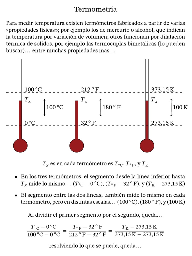 3ro Termometría Escalas | PDF | Termómetro | Temperatura