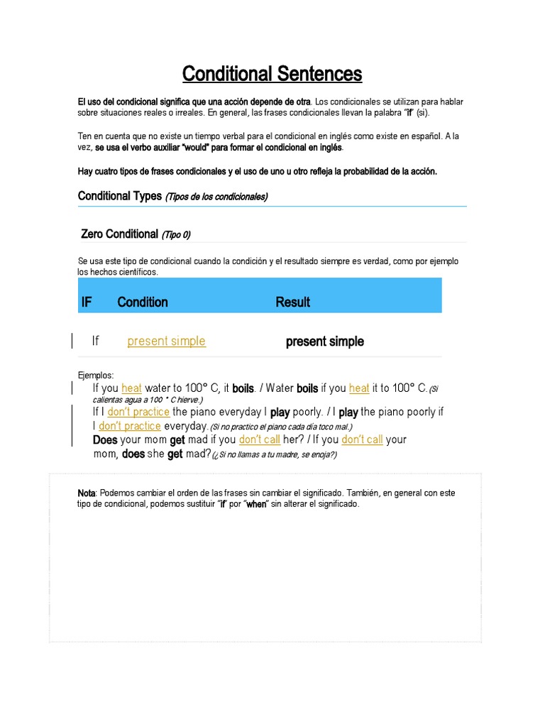 Conditional Sentences | PDF | Relaciones sintácticas | Mecánica del lenguaje