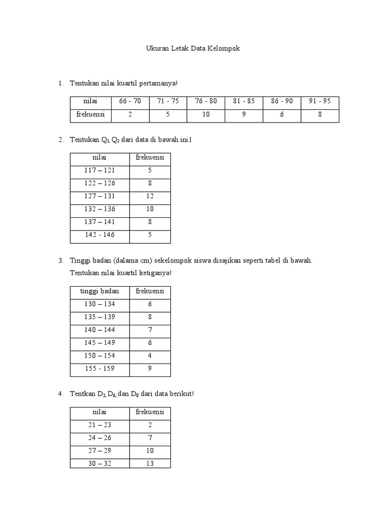 Data Kelompok Statistik | PDF