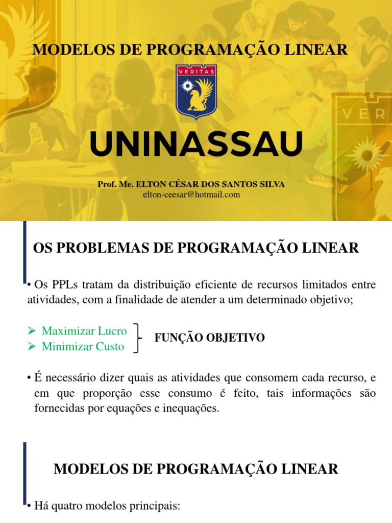 Aula 2 Modelos De Programação Linear Download Grátis Pdf 