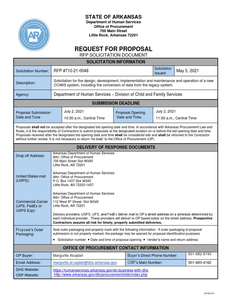 RFP 710210048 | PDF | Request For Proposal | Freedom Of Information Act ...