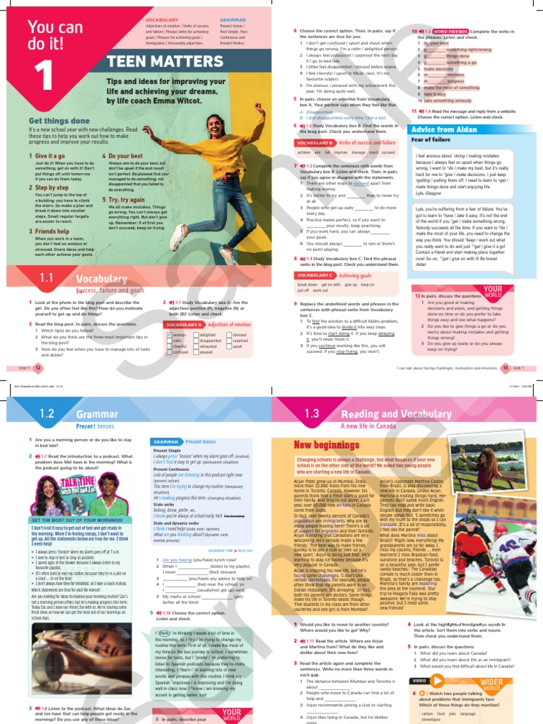 Teen Matters: You Can Do It! | PDF | Phrase | Vocabulary