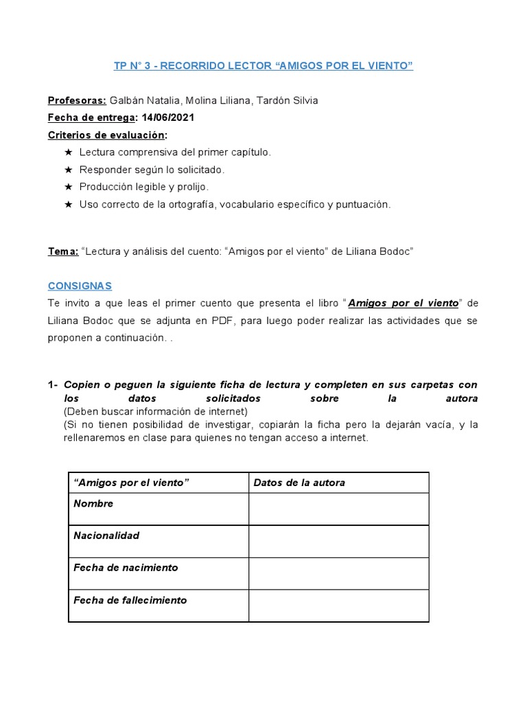 Recorrido Lector - Amigos Por El Viento | PDF