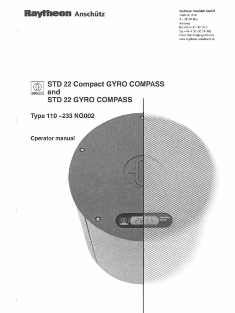 RAYTHEON - Gyro Compass (Compact) STD 22 (110-233) - Operator Manual | PDF