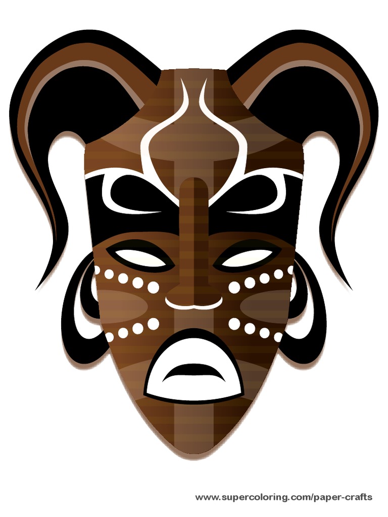 African Tribal Mask Paper Template Paper Craft | PDF