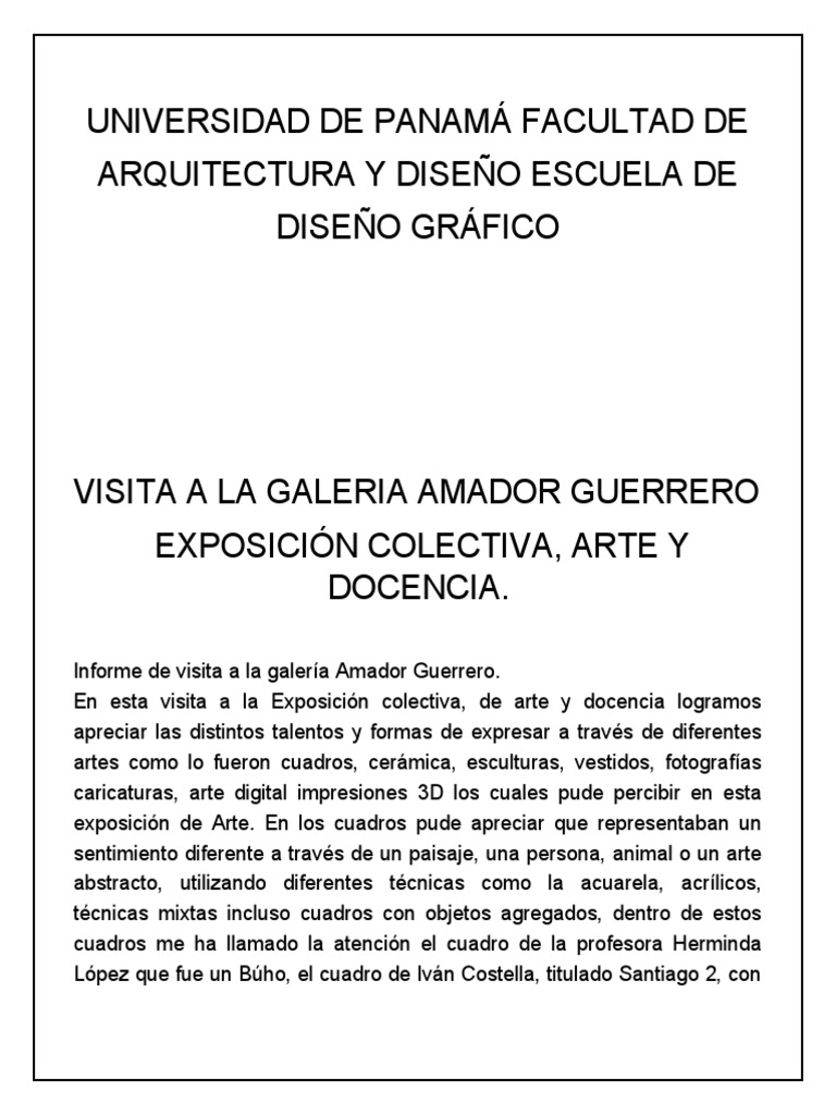 Visita A La Galeria | PDF