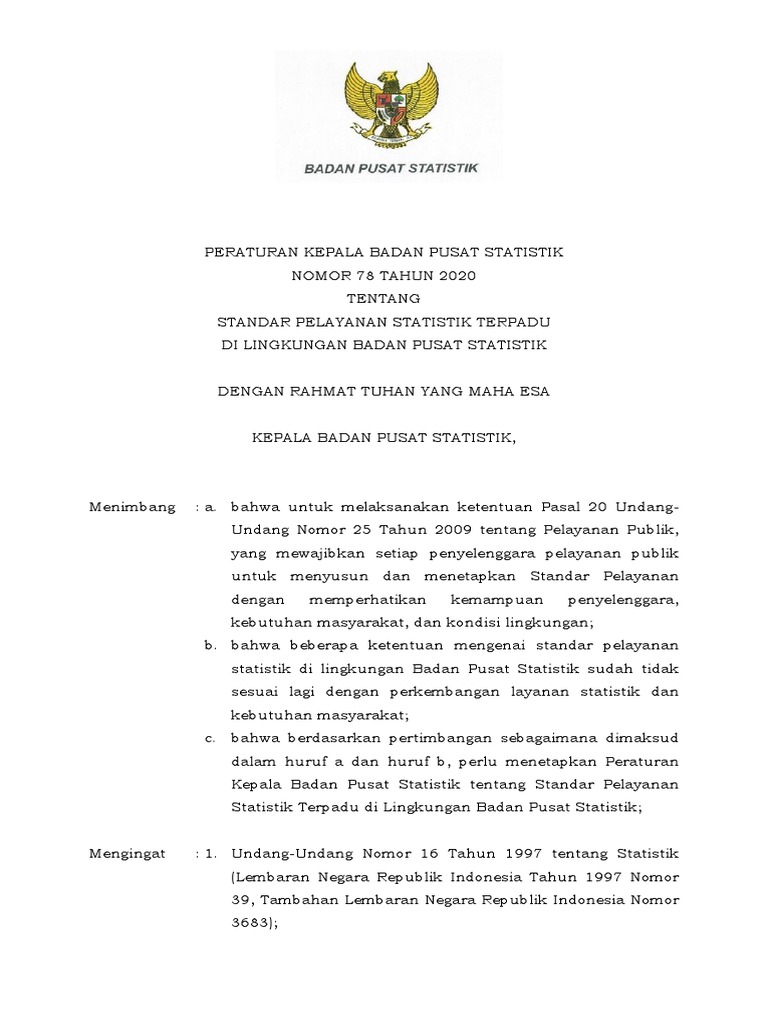 Perka BPS Standar 2020 | PDF