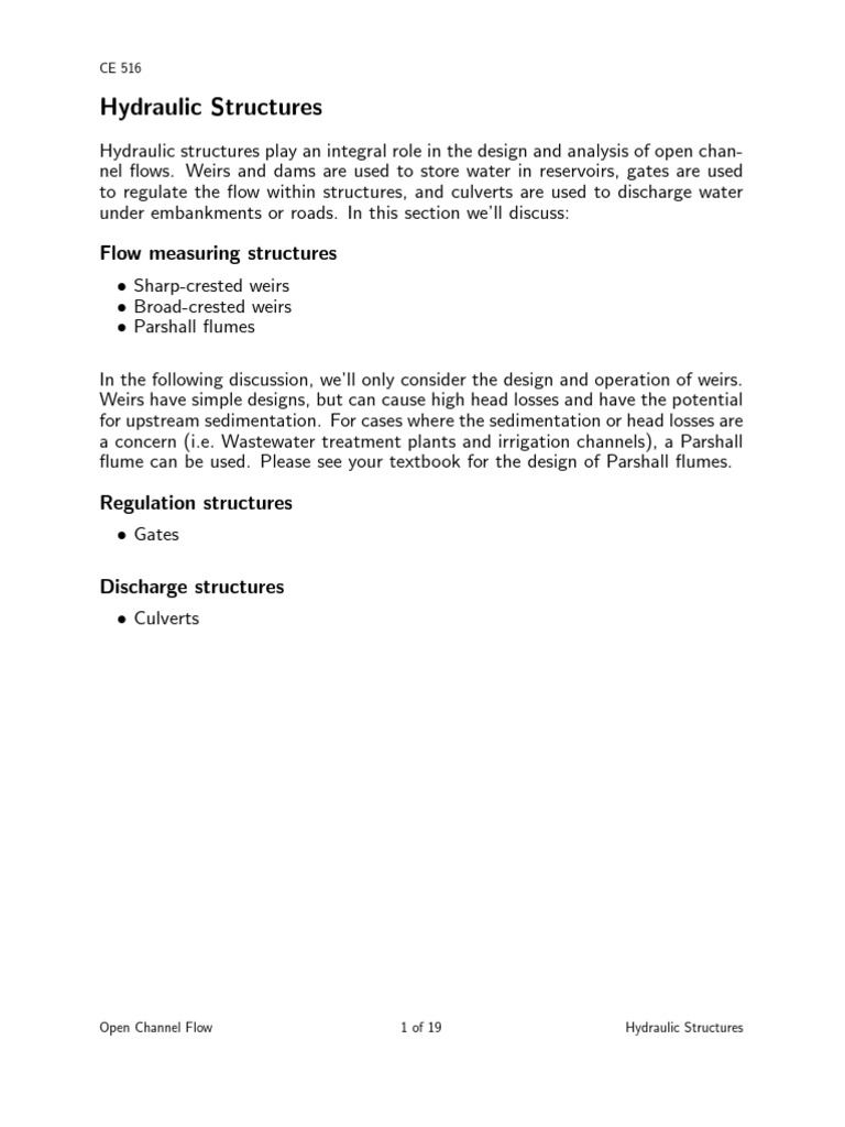 Open Channel Weirs | PDF | Soft Matter | Fluid Dynamics