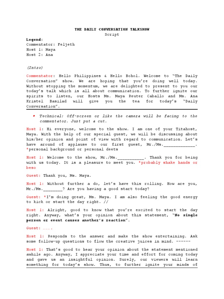 The Daily Conversation Show | PDF