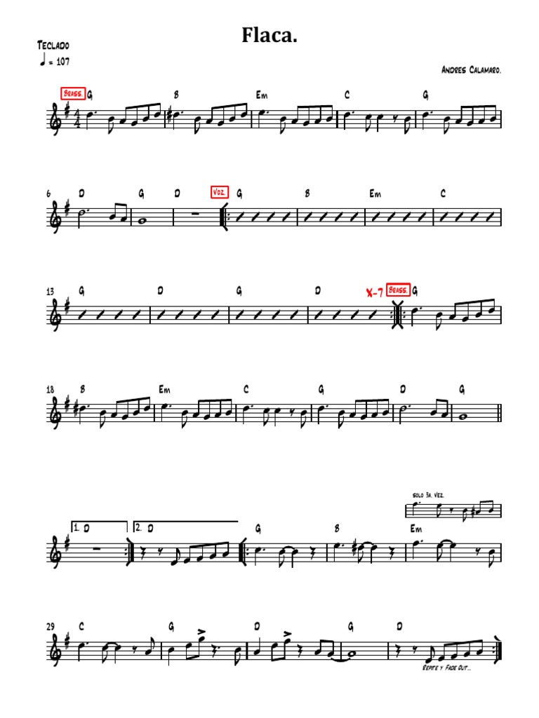 Flaca - Andres Calamaro | PDF
