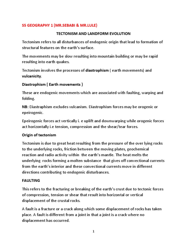 Tusuubira One Landform Evolution | PDF | Fault (Geology) | Rift