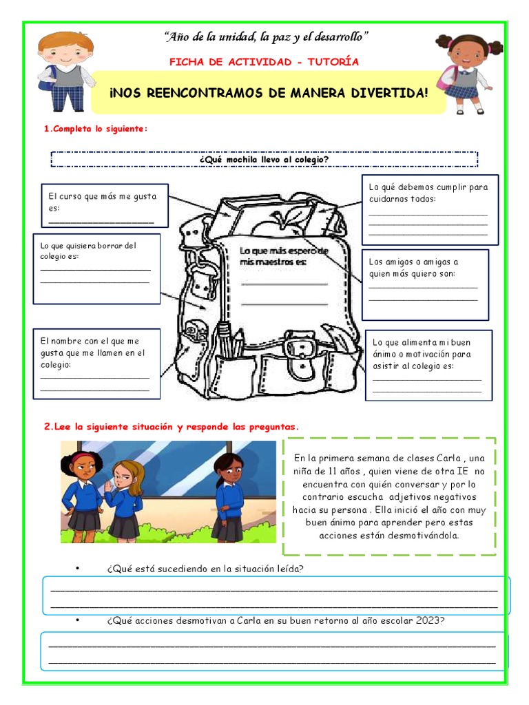 20-03-23 FICHA TUTORIA - Nos Reencontramos de Manera Divertida | PDF