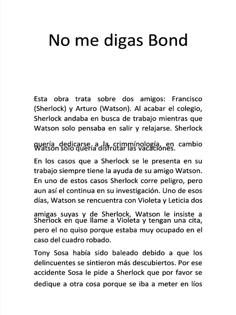 No Me Digas Bond No Me Digas Bond | PDF