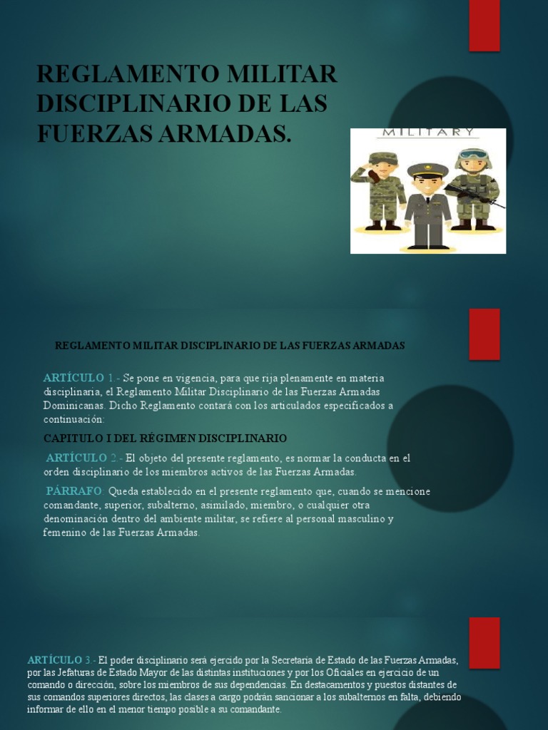 Reglamento Militar Disciplinario de Las Fuerzas Armadas | PDF | Disciplinas | Acoso sexual