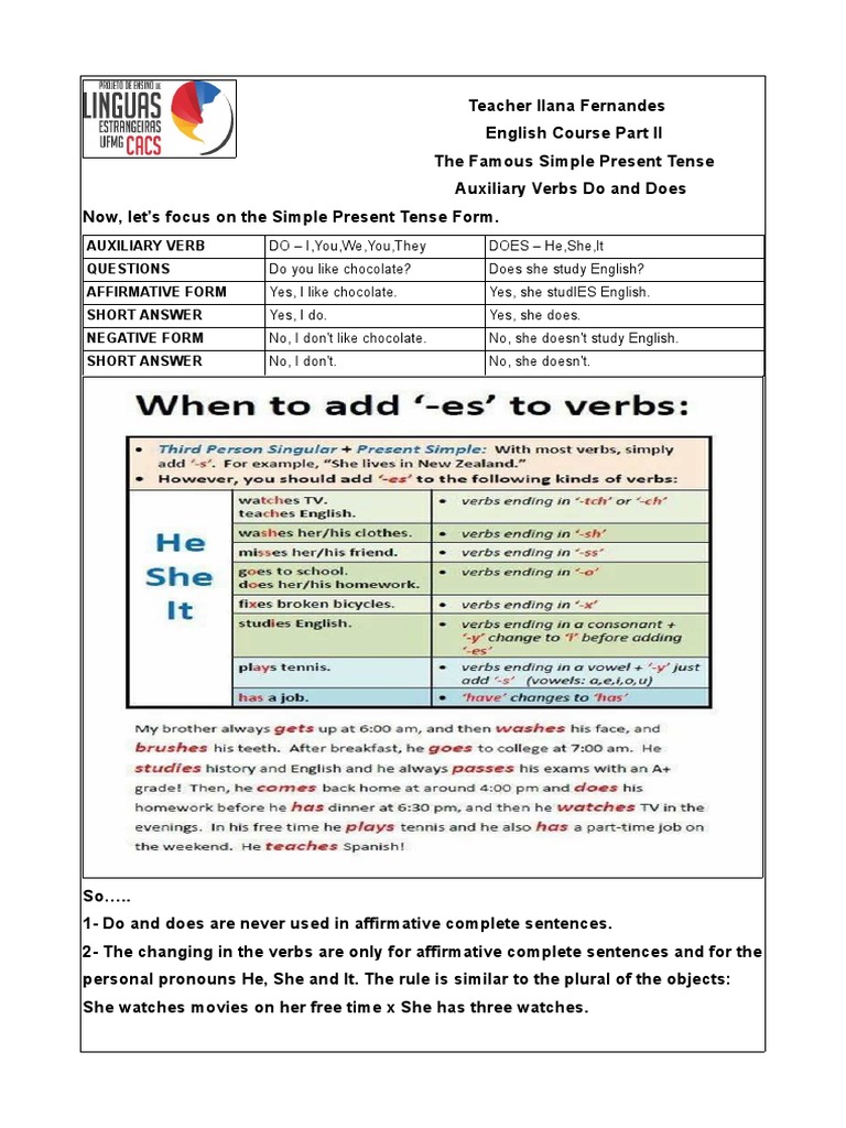 Do & Does Auxiliary Verbs | PDF | English Language | Verb