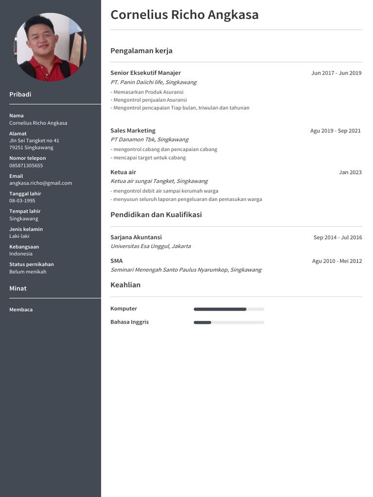 Profil Cornelius Richo Angkasa | PDF