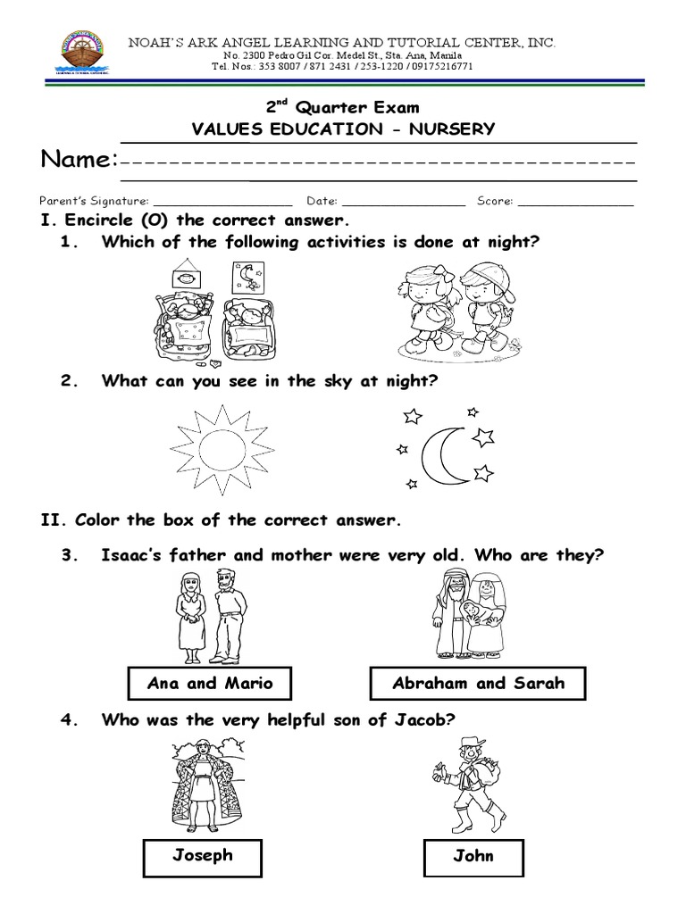 2nd Quarter Values Education | PDF | David | Jacob