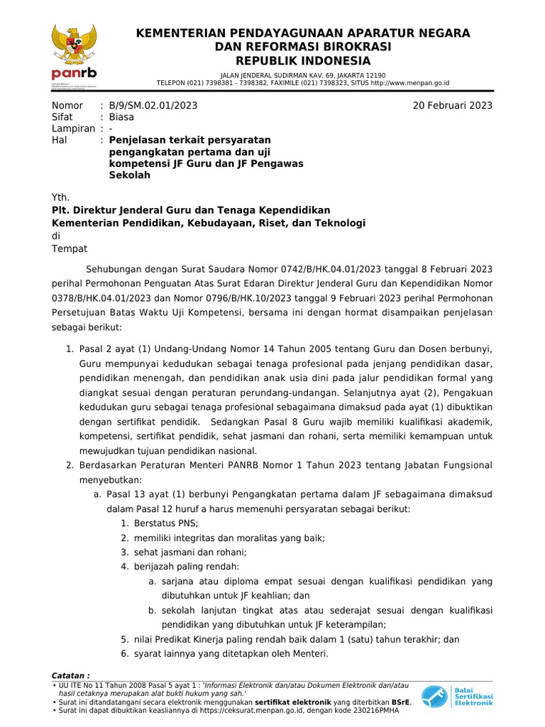 9 - SM.02.01 - Uji Kompetensi Dan Sertifikasi Guru Kemdikbud | PDF