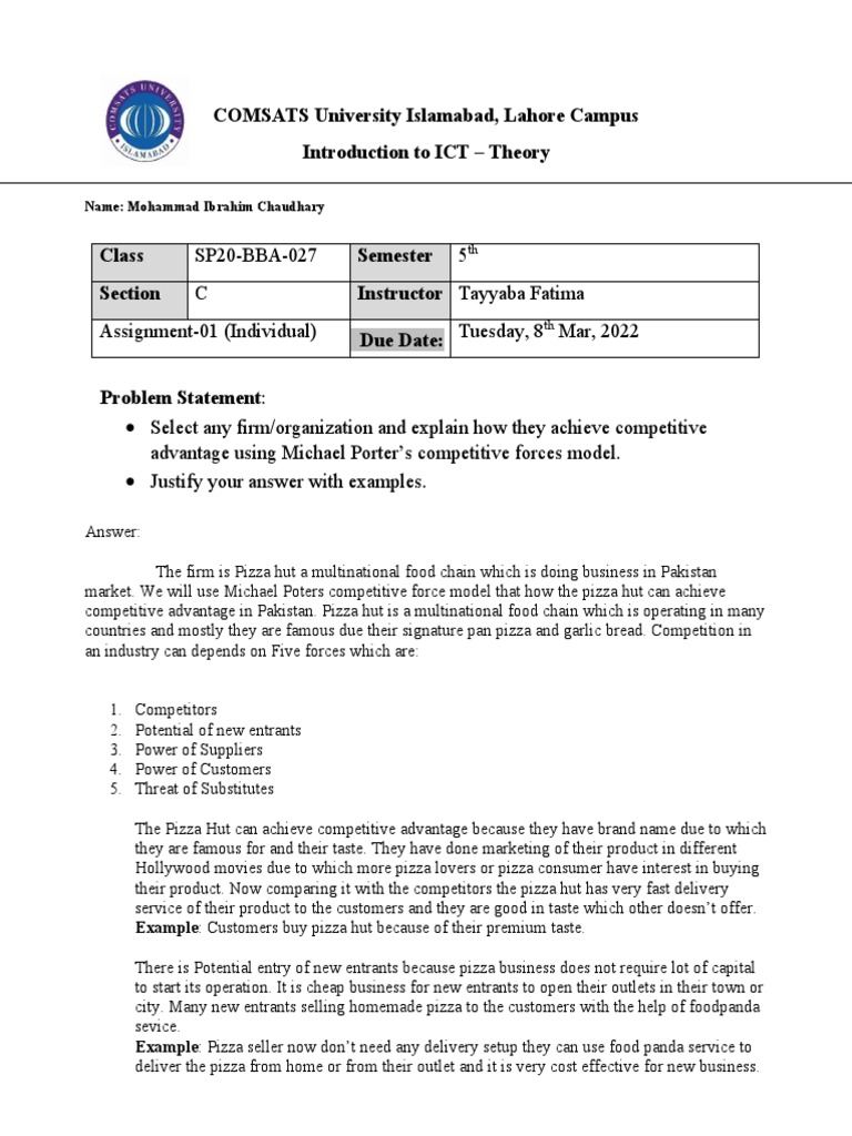 MIS Assignment 01 | PDF | Pizza | Brand