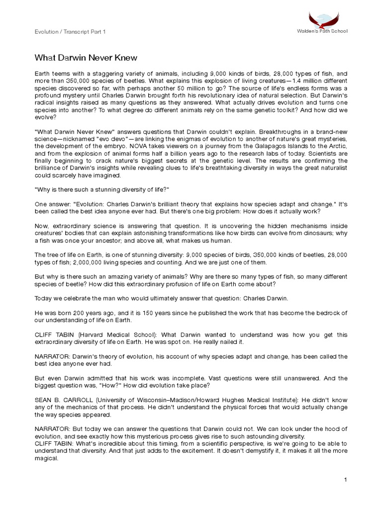 What Darwin Never Knew | PDF | Charles Darwin | Evolution