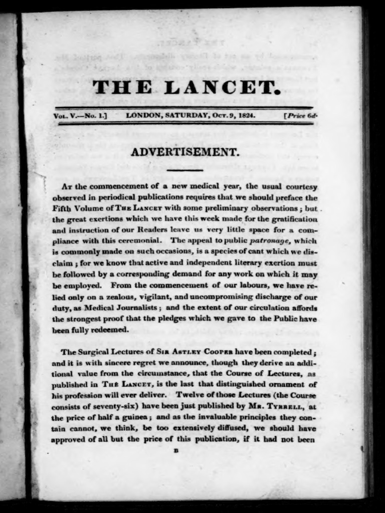 The Lancet 1824 Oct 09 | PDF | Surgery | Fever