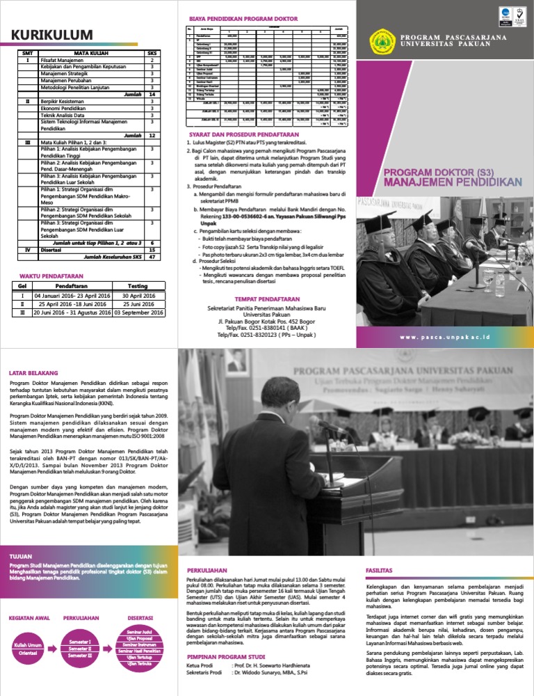 Brosur S3 2016 UNPAK | PDF