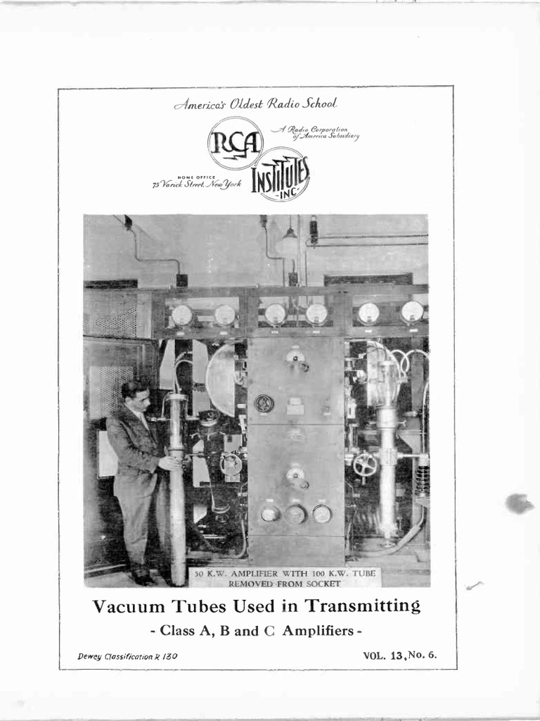 RCA 13 06a Vacuum Tubes For Transmitting | PDF | Amplifier | Vacuum Tube