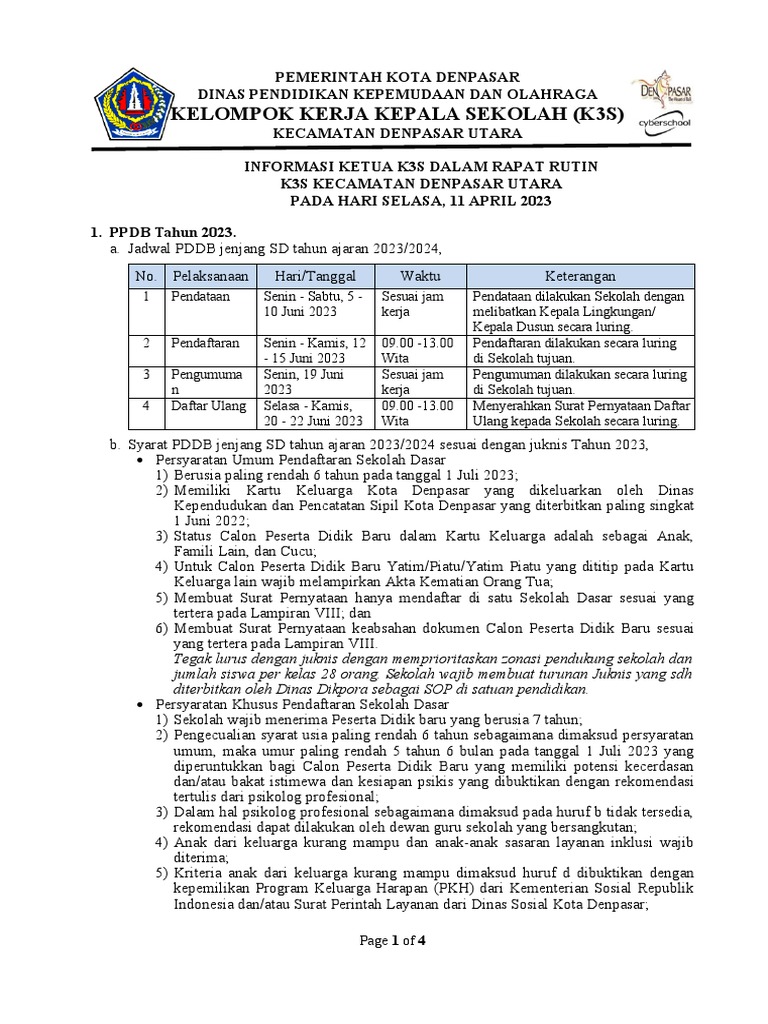 Kelompok Kerja Kepala Sekolah (K3S) | PDF