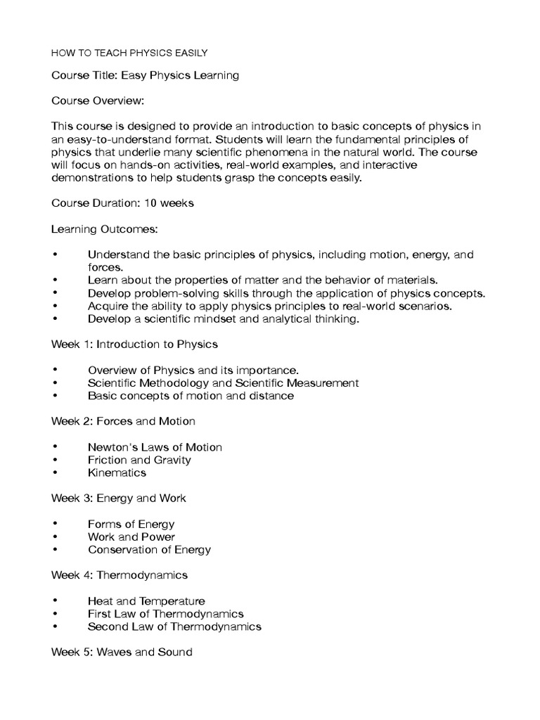 How To Teach Physics Easily | PDF | Physics | Force