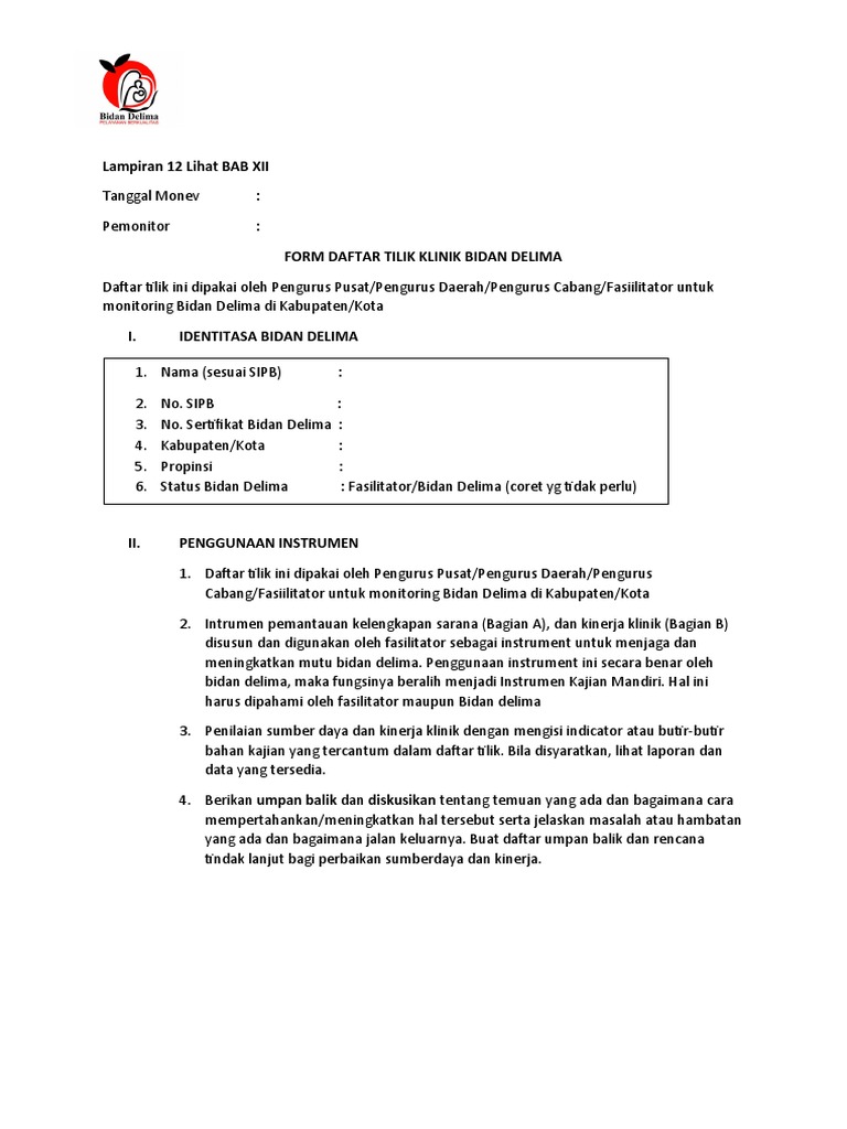 MONEV BD FORM | PDF