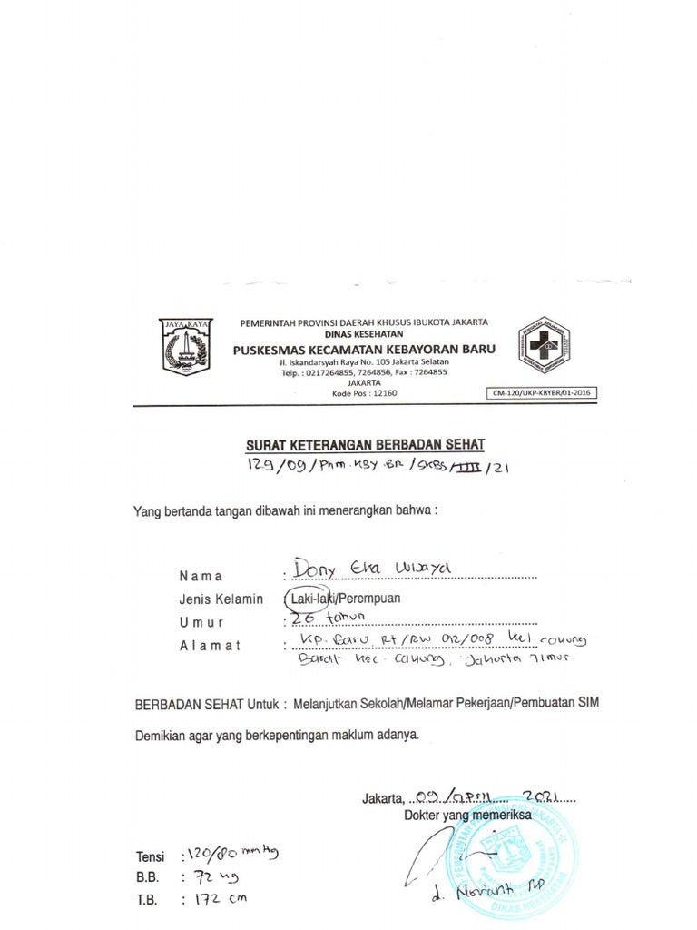 Scan Surat Keterangan Sehat 2021 | PDF