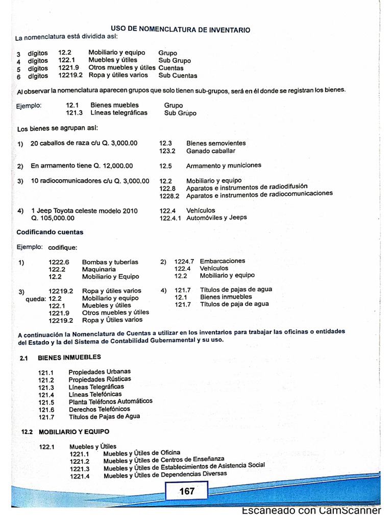 Nomenclatura Inventario Guber | PDF