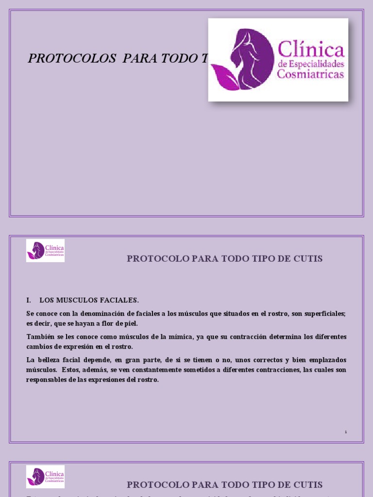 Protocolo de Tratamiento Todo Tipo de Pieles | PDF | Masaje | Piel
