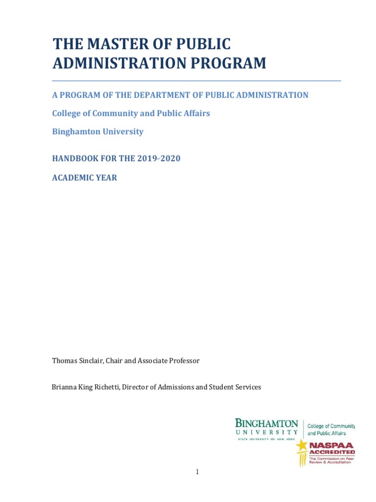 The Master of Public Administration Program | PDF | Course Credit ...