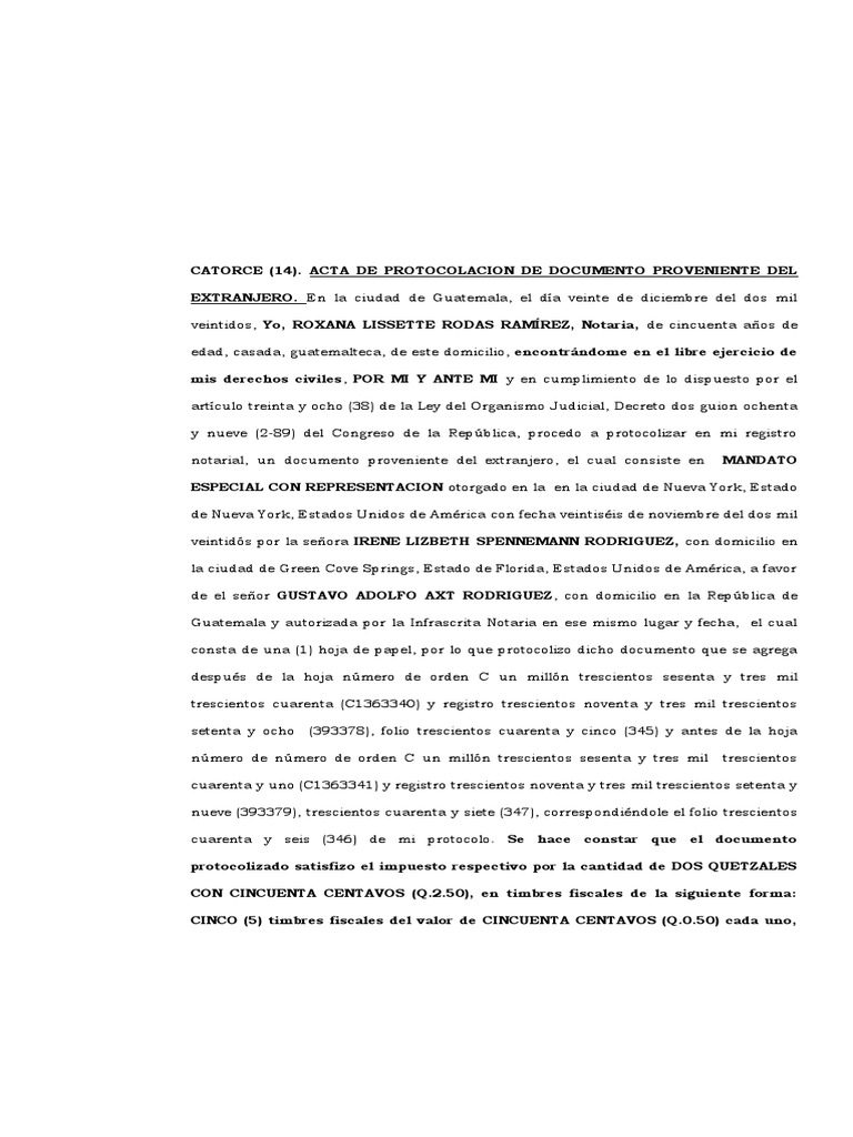 Machote Protocolizacion | PDF | Guatemala | Gobierno