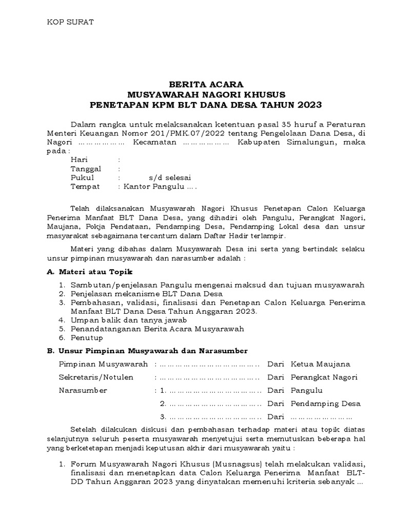Format BA Musdesus BLT DD 2023 | PDF Format BA Musdesus BLT DD 2023 | PDF