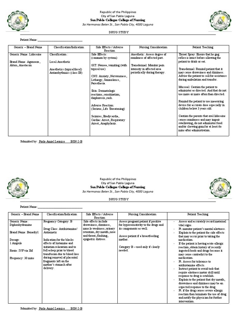 Comprehensive Drug Study Report | PDF | Intravenous Therapy | Medical ...