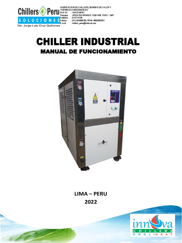 Manual de Funcionamiento de Chiller BCI750 | PDF | Agua | Bomba