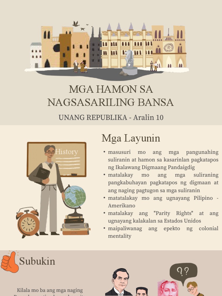 Aralin 10-Mga Hamon Sa Nagsasariling Bansa - Unang Republika | PDF