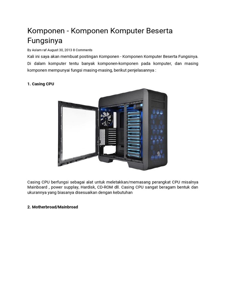 Panduan Komponen Komputer | PDF | Game & Aktivitas | Teknologi & Rekayasa