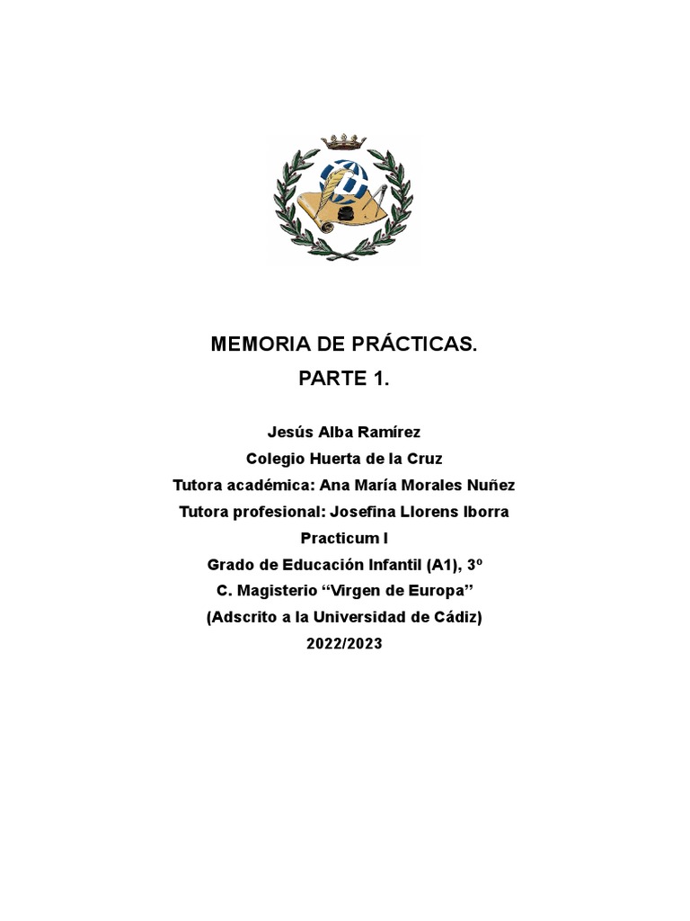 Memoria de Prácticas | Descargar gratis PDF | Salón de clases | Maestros
