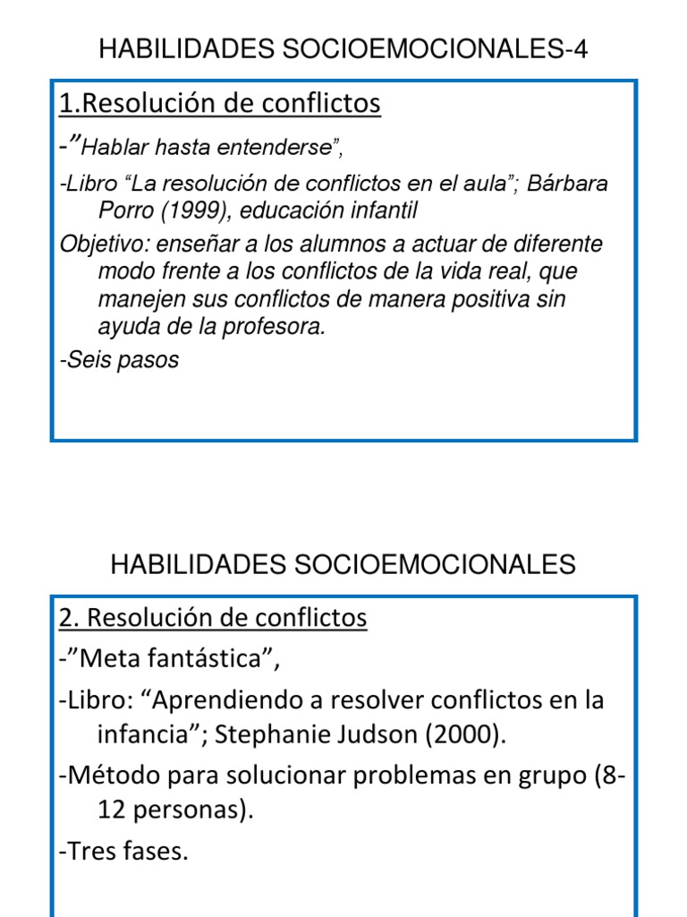 1.resolución de Conflictos: Habilidades Socioemocionales-4 | PDF